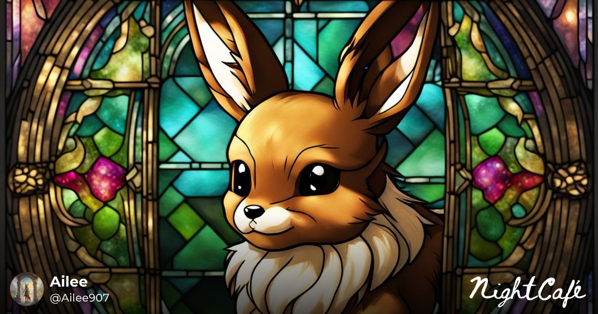 Eevee stained glass window - Eevee Stained Glass Window in D...