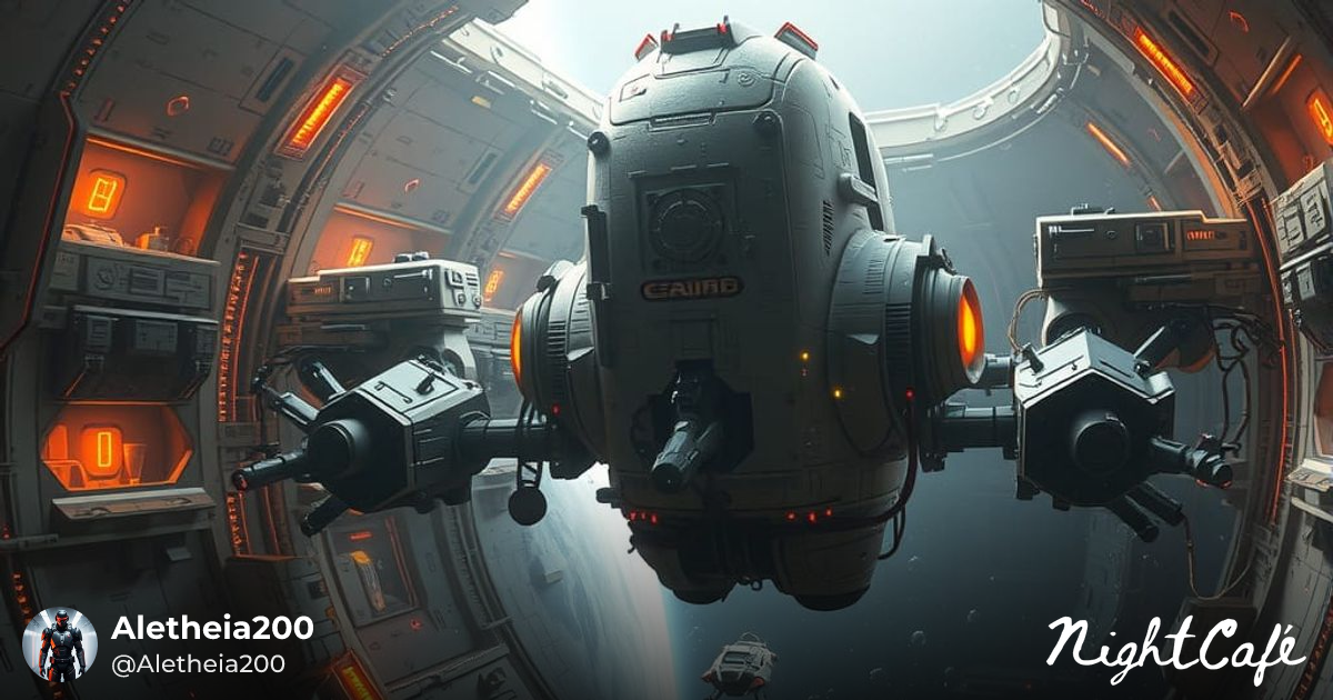 Cybernetic Space Station Self-Repair in a Futurist... - AI Art