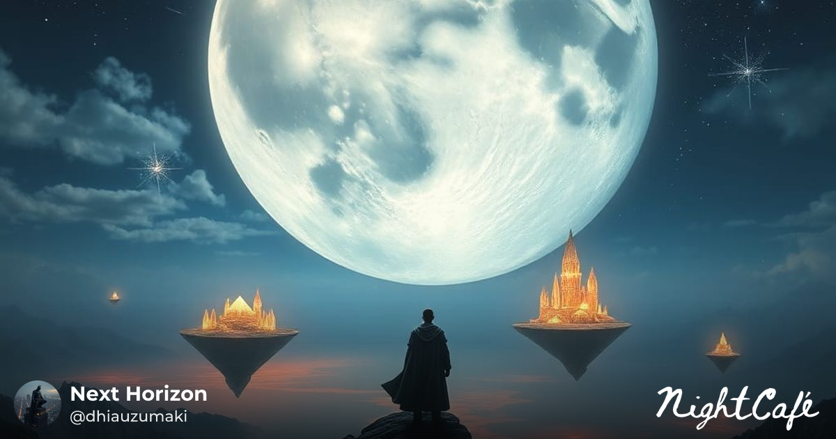 A Celestial Masterpiece: The Glowing Moon Dominate... - AI Art