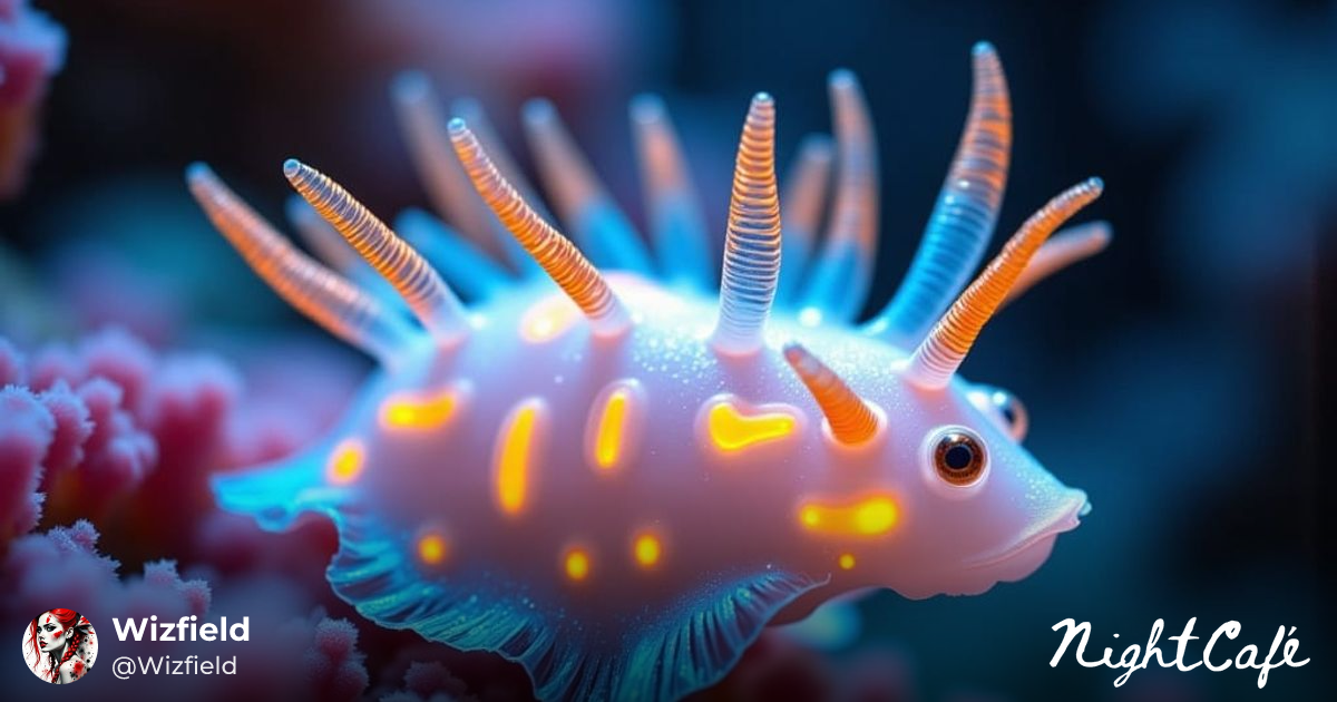 Macro photograph of a translucent sea slug