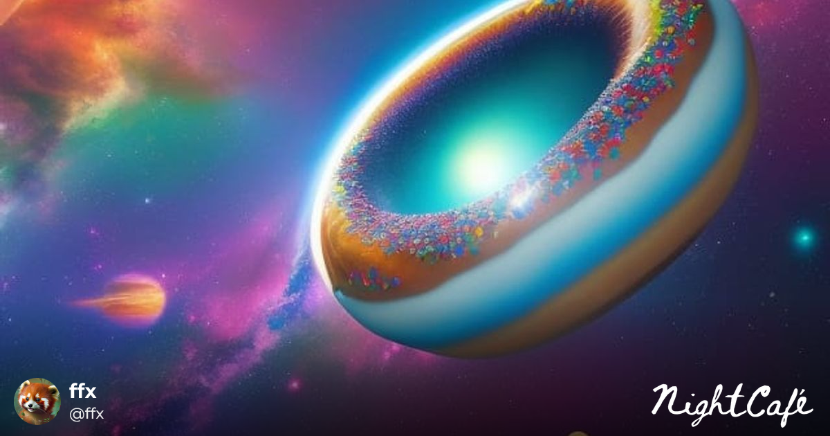 donut-shaped planet - Donut Planet in a Candyland Gouache St...