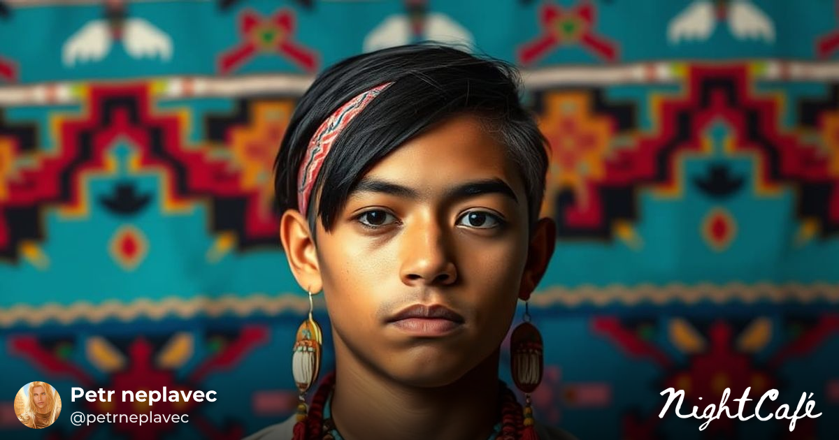 Navajo Two-Spirit Man in Vibrant Contemporary Styl... - AI Art