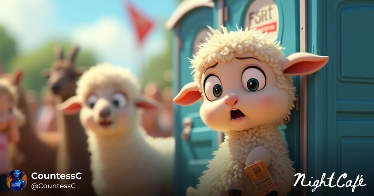 Lamb's Potty Panic: A Pixar-Style Music Festival S... - AI Art