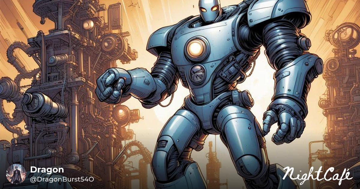 Robot Hero - Mechanical Superhero Engineer in Comic Book Sty...