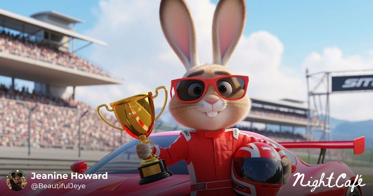 Cartoon Rabbit Wins Race in Pixar-style 3D Render - AI Art