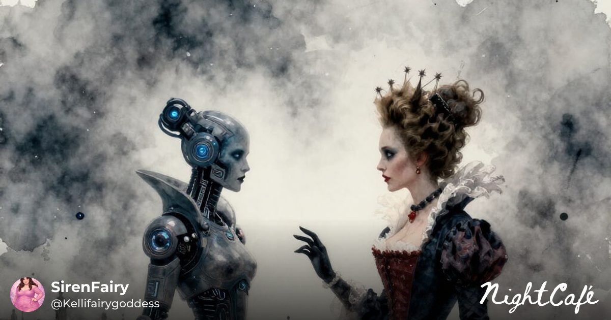 Sinister French Queen Meets Cyberpunk Queen on Cos... - AI Art