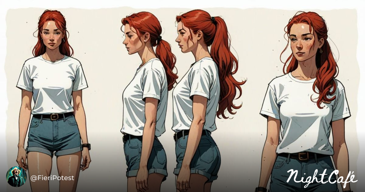 Comic Strip Character Study: Carefree Girl in Heav... - AI Art