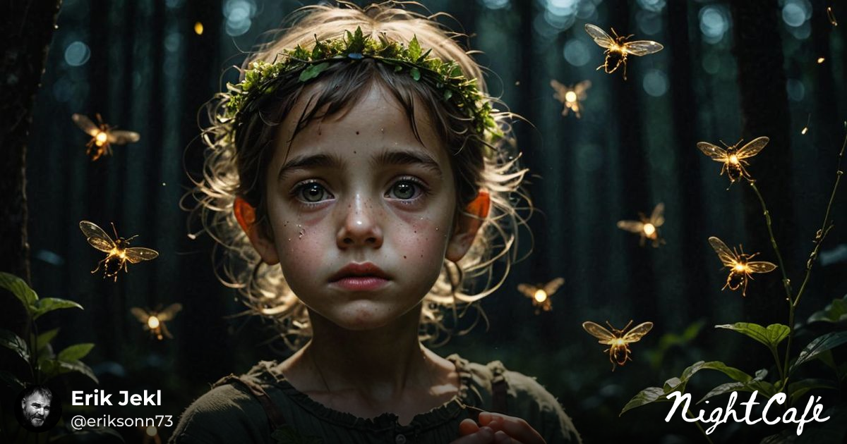 Fireflies - Forest Fairy with Fireflies Portrait, Ambient Li...