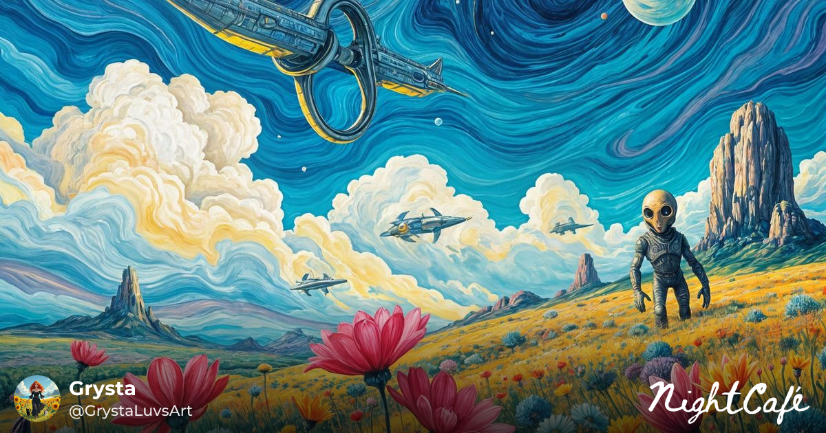 Alien Landscape - Ethereal Alien Worldscapes in Vibrant Colo...