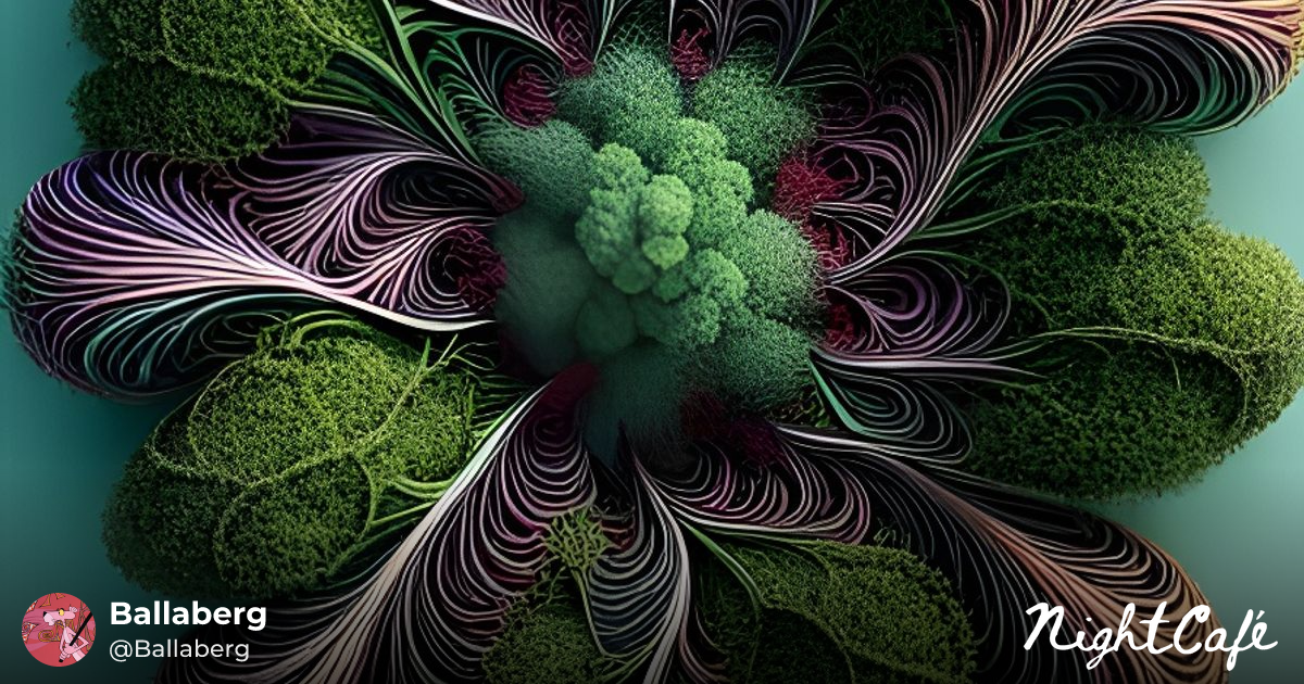 Fractal Veggie - Fractal Art Deco Vine Sculpture