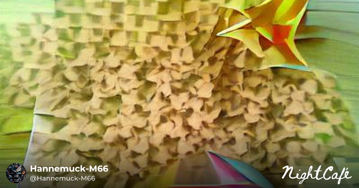 Origami Paper Folds Papercraft in Soft Focus - AI Art