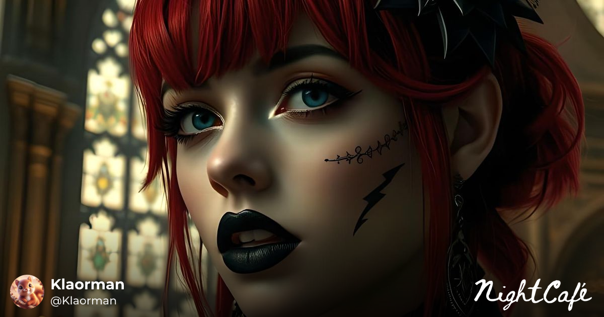 Goth Girl - Magical Goth Punk Lady in Photorealistic Surreal...