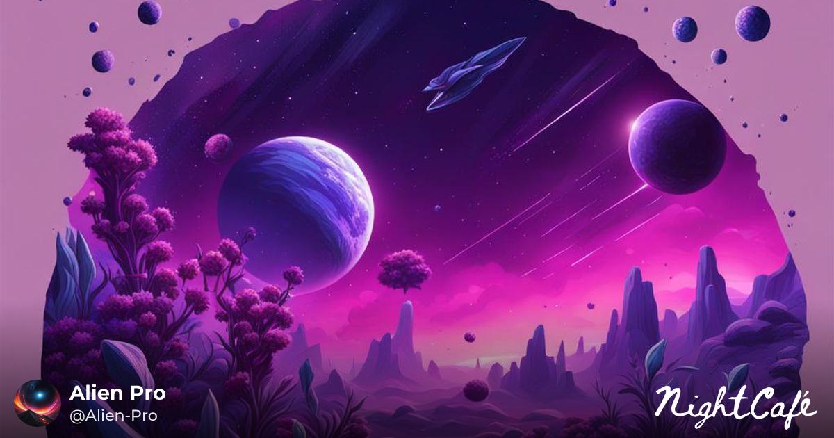 Hyperrealistic Alien Planet Night Sky with Purple ... - AI Art