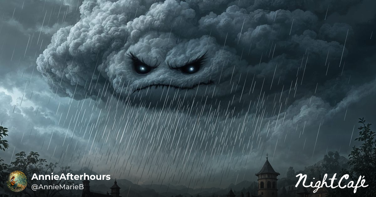 Grumpy Weather - Tempestuous Storm Cloud Throws a Fury