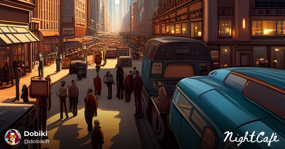 Sci-Fi Cityscape Overhead View in Comic Book Style - AI Art