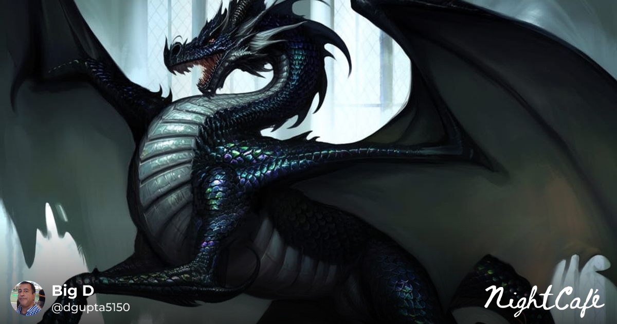 Dragon's Ballet Mishap in Ancient Library - AI Art