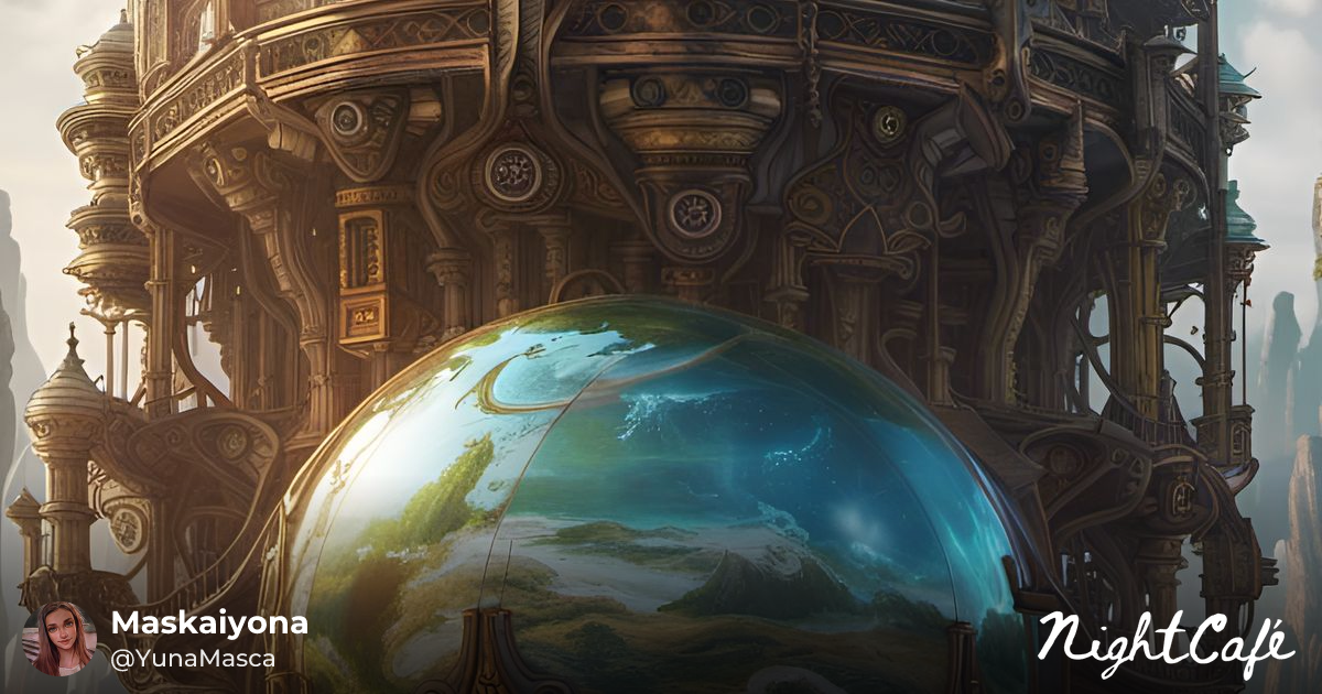 🌍 - Elven Machine Creates Earth Spheres: Fantasy Art