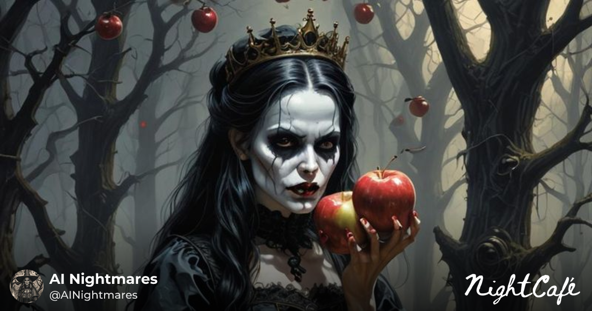 Gothic Horror Princess and the Poison Apple - AI Art