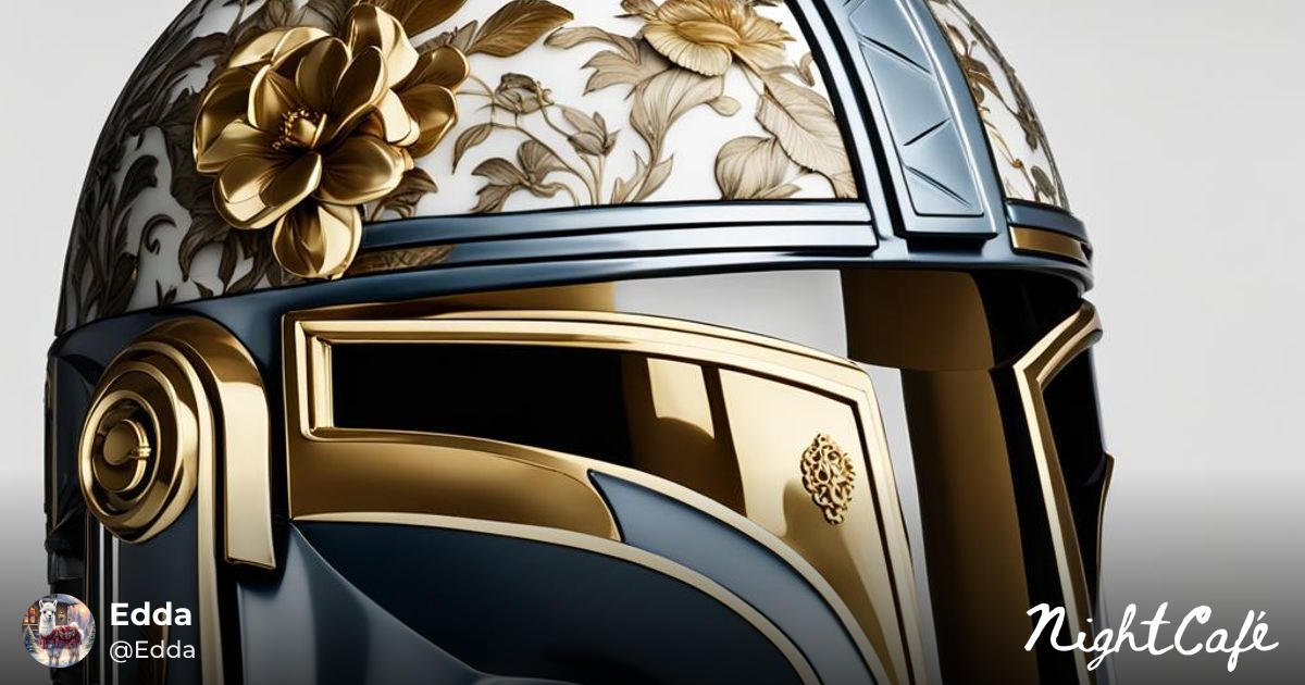Elegant vintage Mandalorian helmet - Elegant Porcelain Manda...