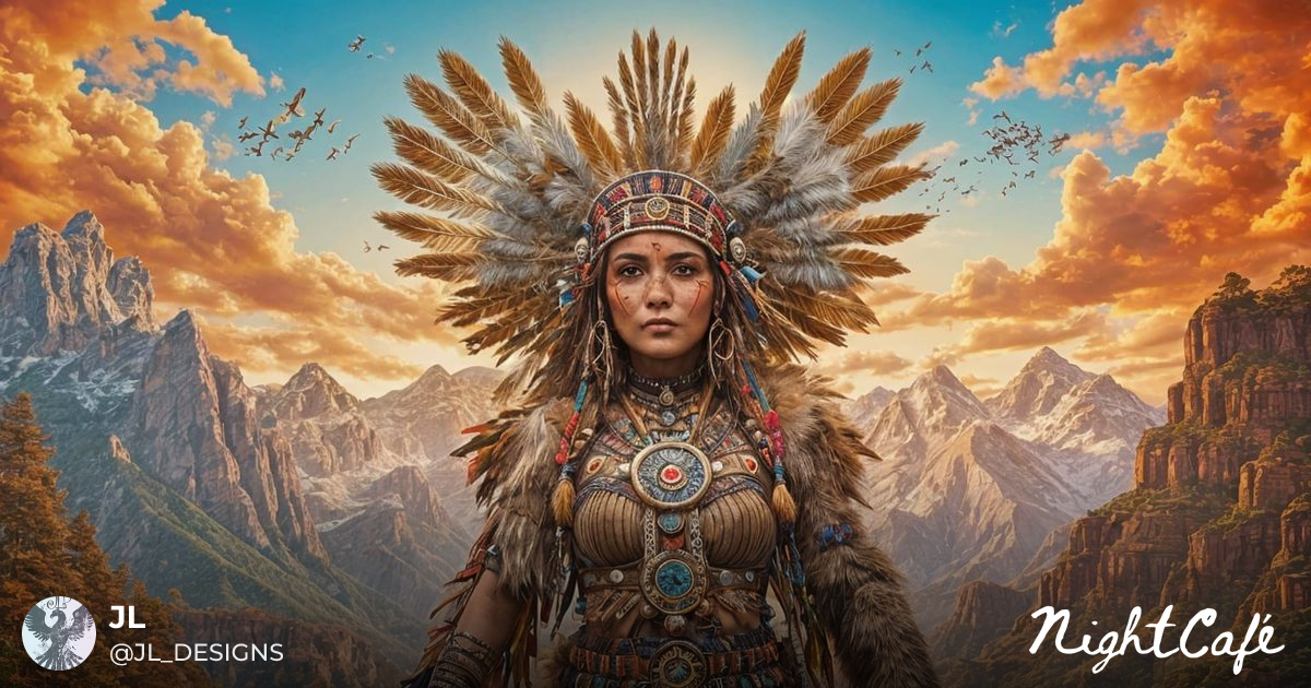 Cherokee Shaman - AI Image of a Cherokee Shaman