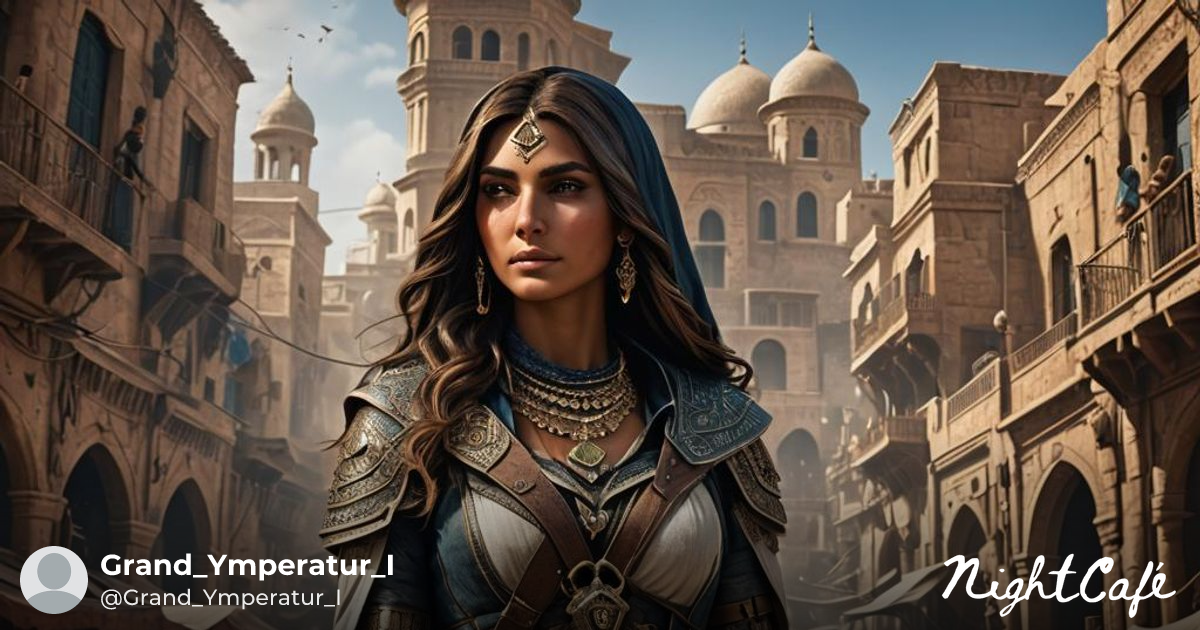 Arab Fashion Model with Camel Caravan in Matte Pai... - AI Art