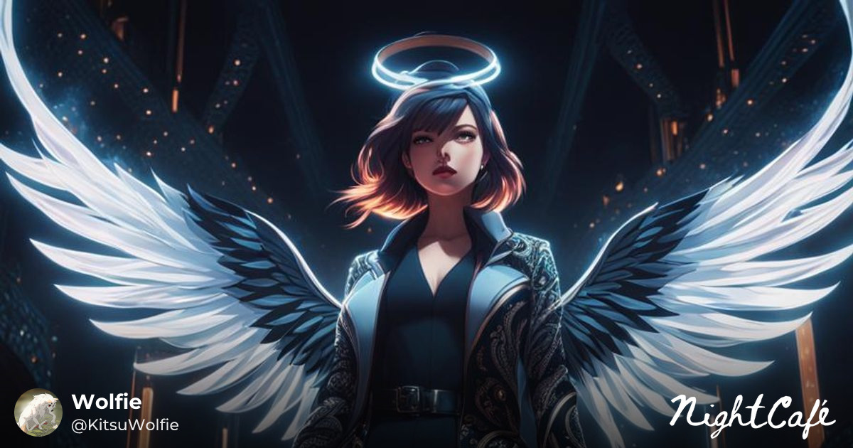 Angel Moon V4 - Angel and Demon Fusion in Digital Art Style