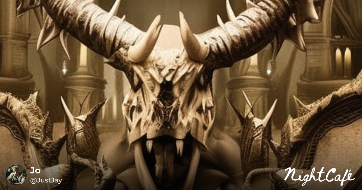 Demons bone armor - Horned Demon in Bone Armor: Digital Matt...