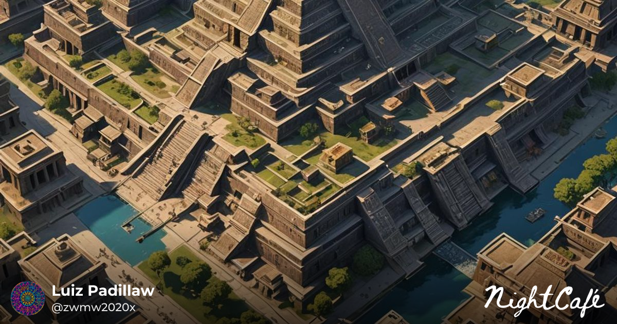 Tenochtitlan: Aztec City in 3D Anime Style - AI Art