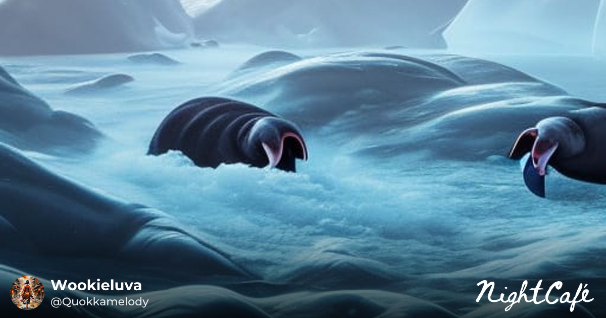 Aliens of planet ice - Walrus Swimming Under Ice Sheet in De...