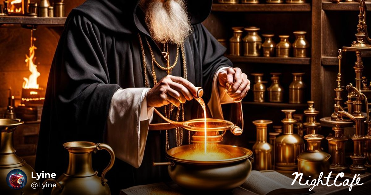 Alchemist making gold