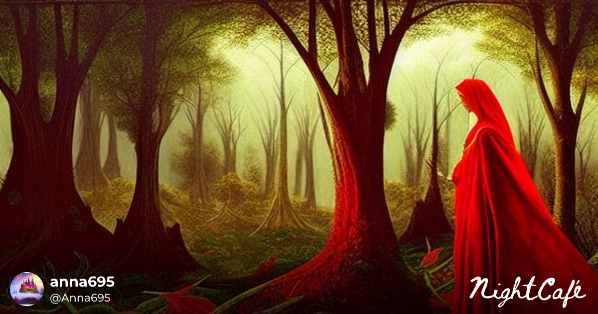 The Unknown - Wizard in Red Robes in Forest at Night