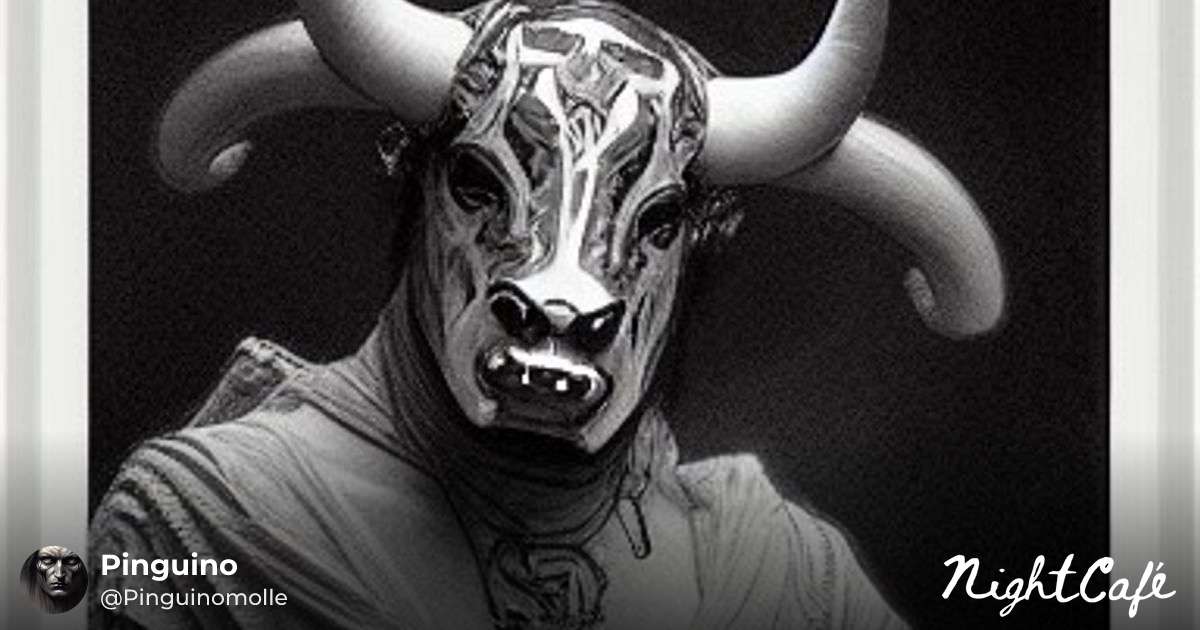 Milky - Bull King Mask Portrait in Art Nouveau Style
