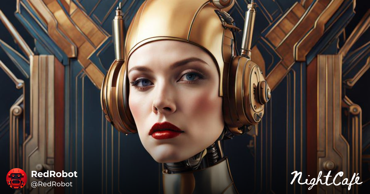 Art Deco robot girl - Art Deco Robot in the Style of Lempick...