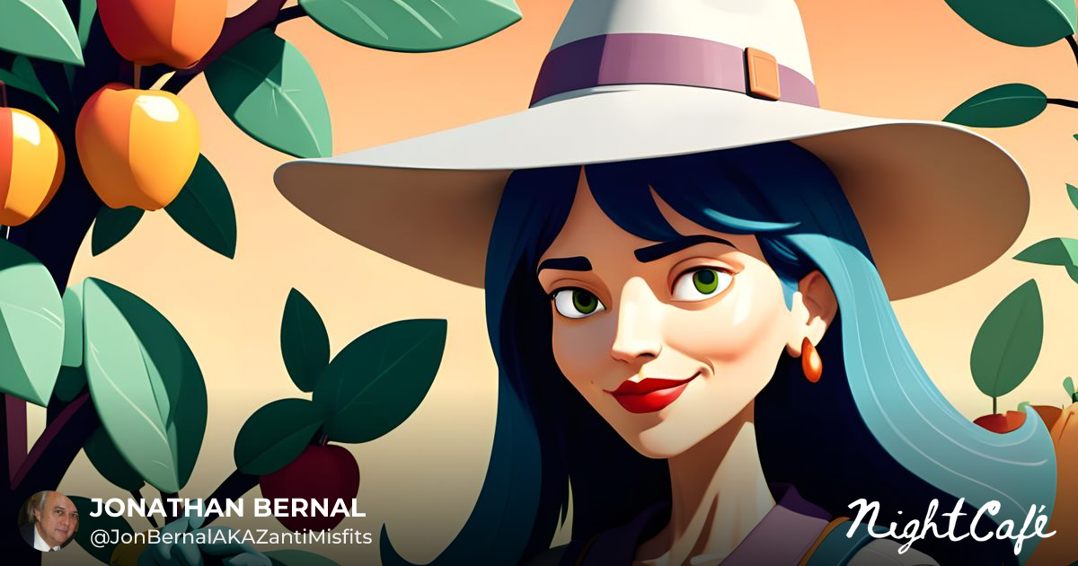 Tending my Garden Woman watering her fruit tree Pixar, Disney, concept ...