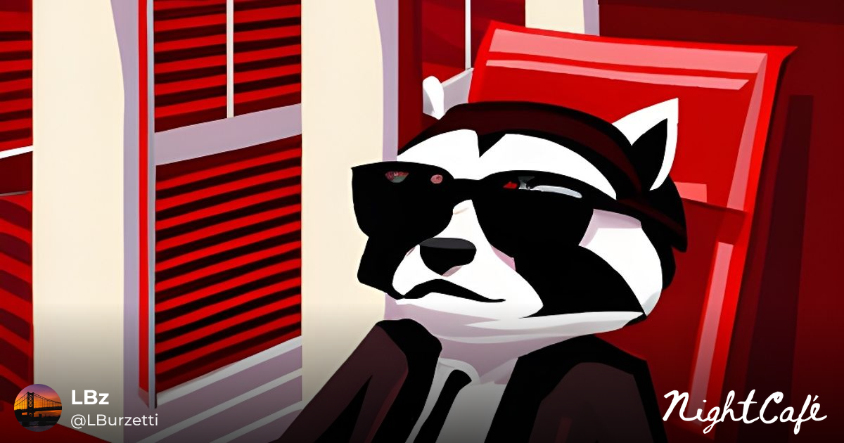 Racoon Kingpin - Raccoon Drug Lord in Retro Triadic Colors