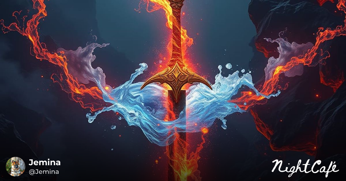 Epic Lava Sword in Vibrant, Fantastical World - AI Art