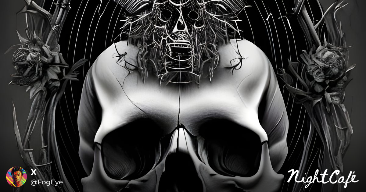 Skull Totem - Creepy Skull Totem in Dark Autumnal Wicca