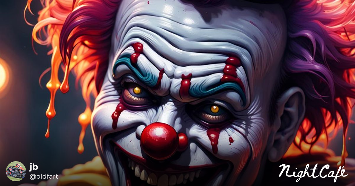 Terrifying Psycho Clown Laughing: Dark Fantasy Con... - AI Art