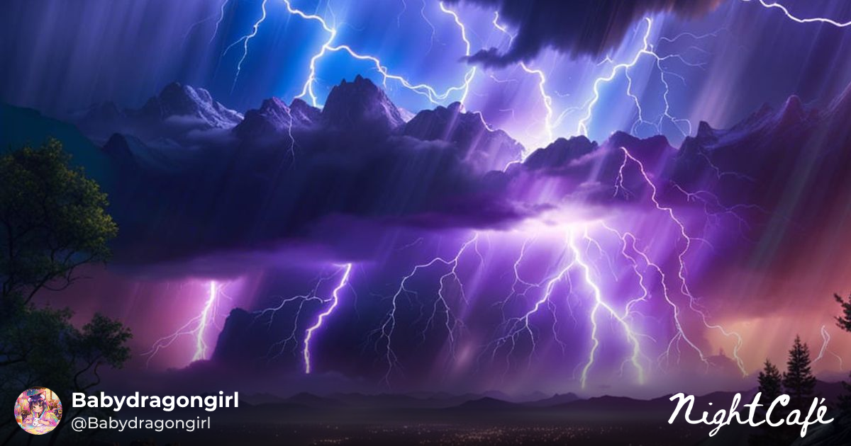 lightning-scapes - Epic Thunderstorm in Detailed Digital Mat...