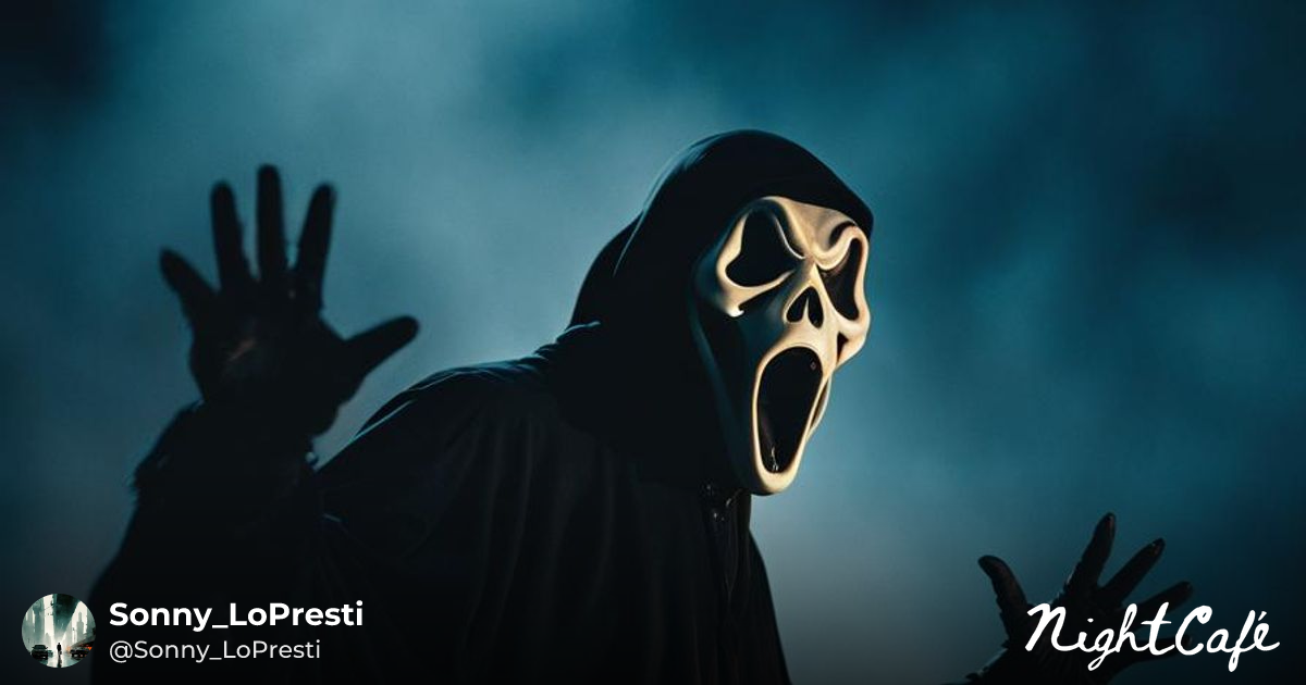 Ghostface of Scream's movie - Cinematic Ghostface Film Still...