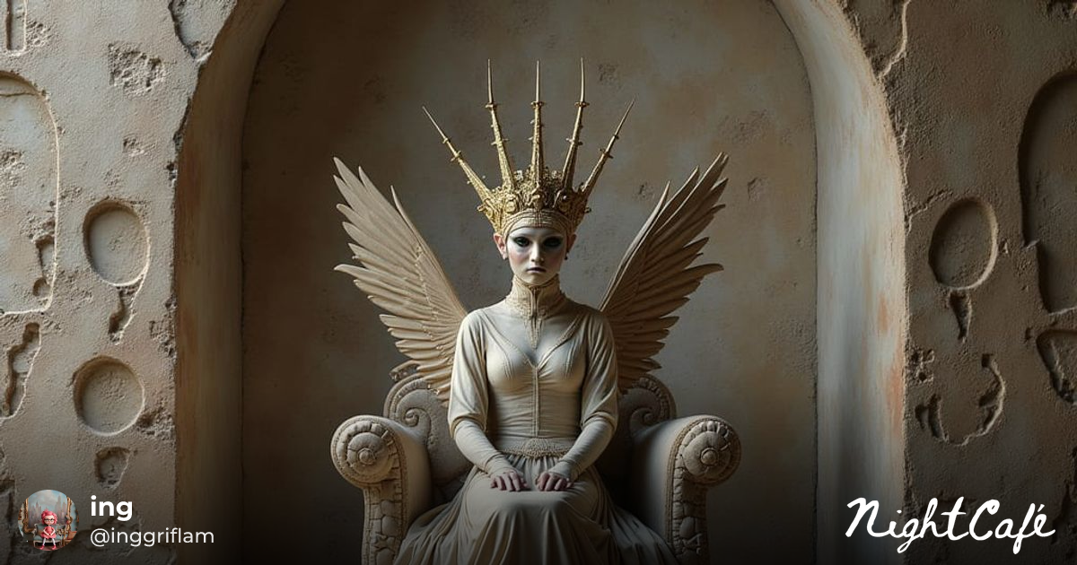 Masked Bird Princess Detailed Organic Stairway to Nowhere Depicted in ...