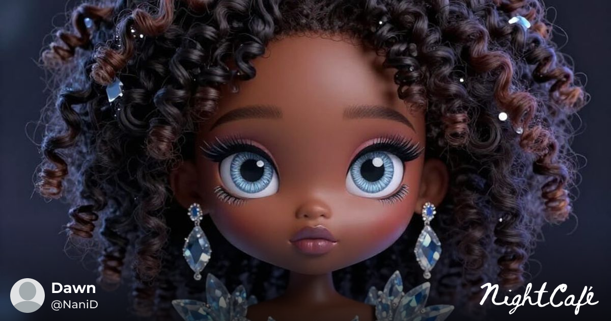 Sweet Princess - Adorable African Princess in Futuristic Gow...