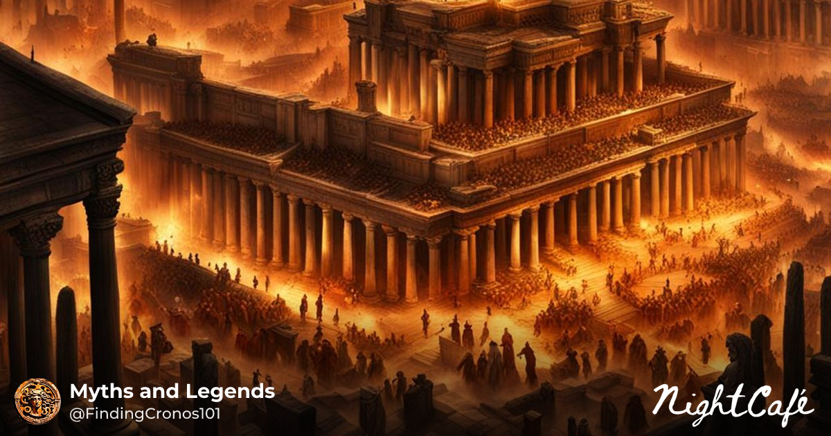 Burning palace - Titan Battle in Burning Roman City