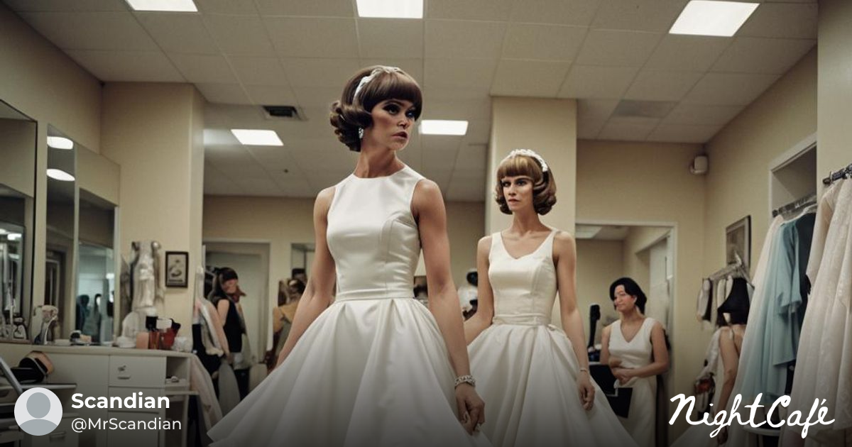 Cinematic Bodybuilder in Bridal Dress Film Still - AI Art