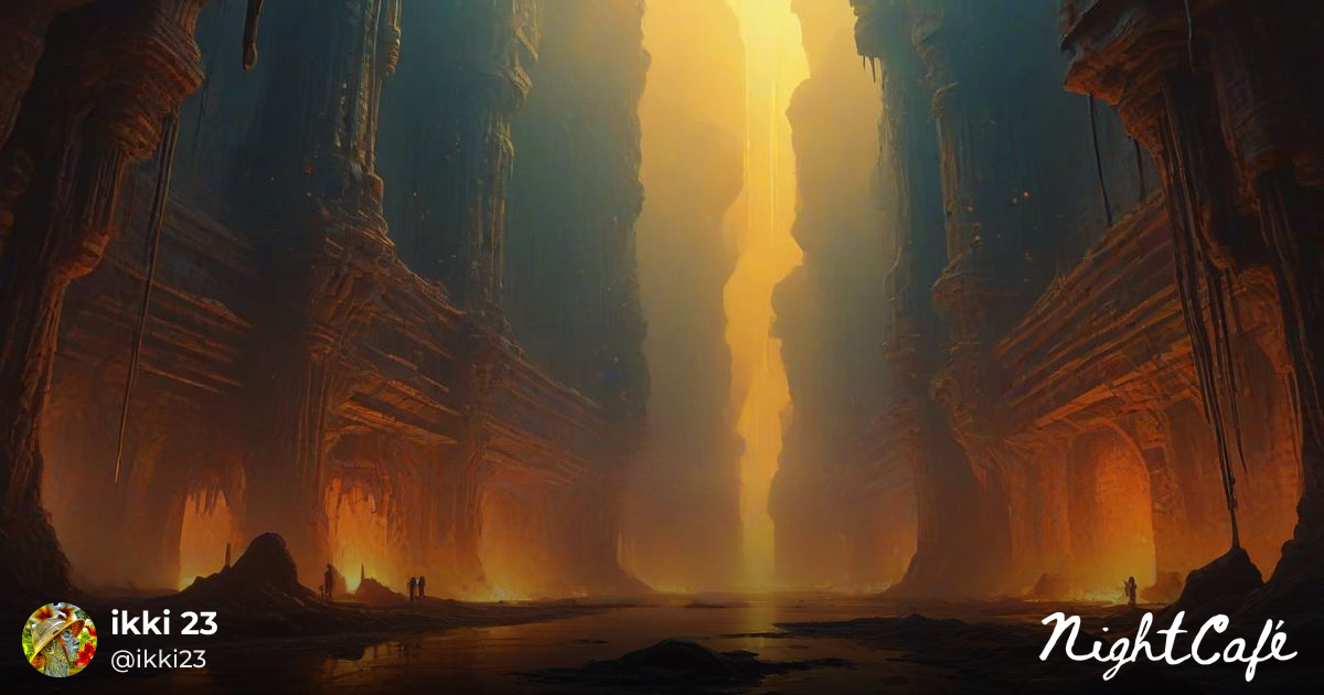 Surreal Alien Tech in Ancient Underground City - AI Art