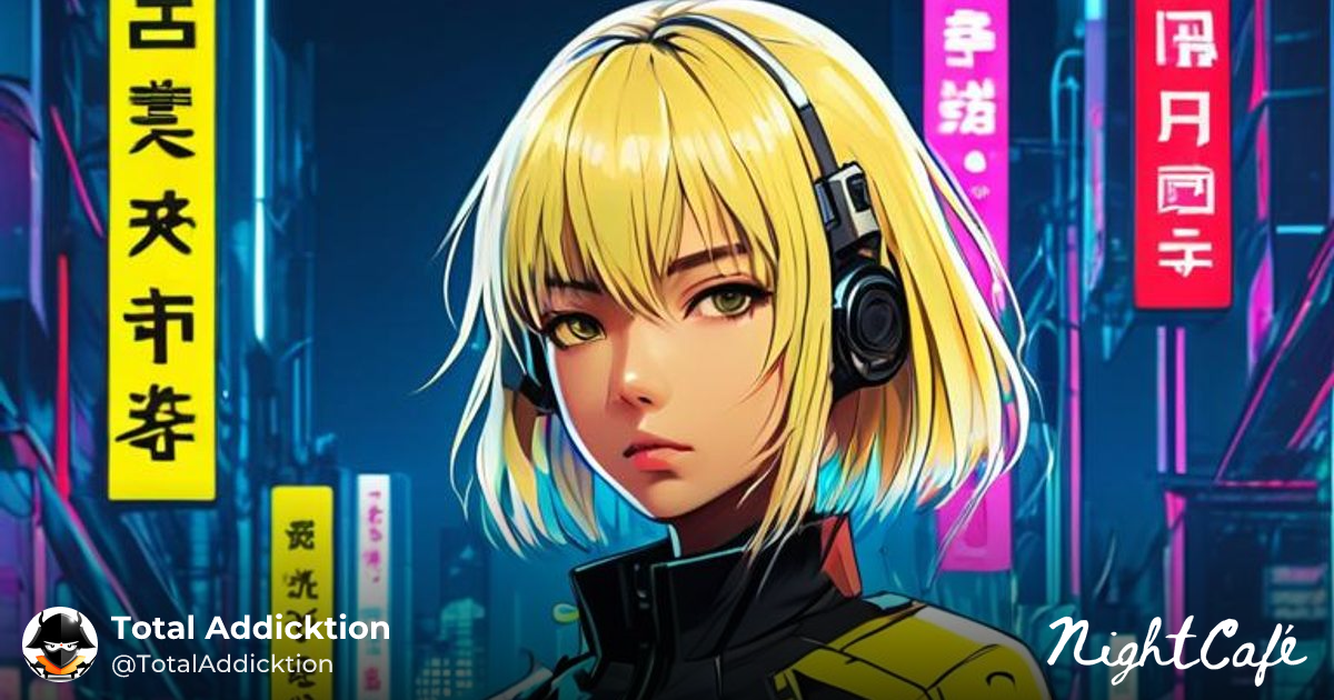 Neo-Cyberpunk Japanese Magazine Cover with Blonde ... - AI Art