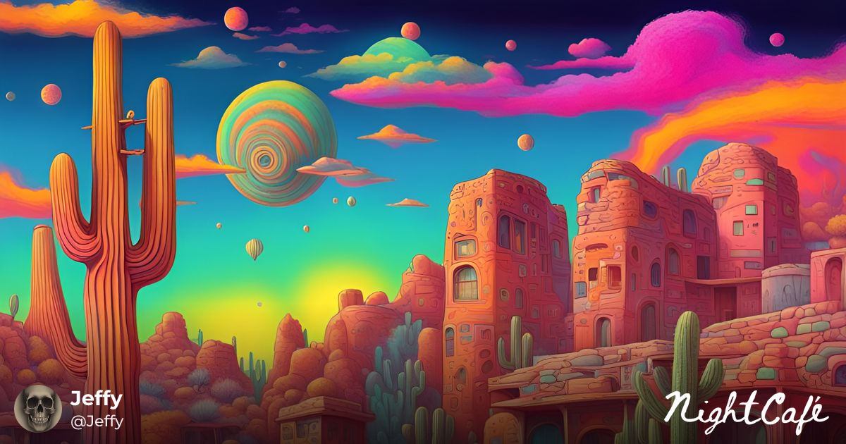 Desert town acid dreams - Psychedelic Desert Town in Dreaml...