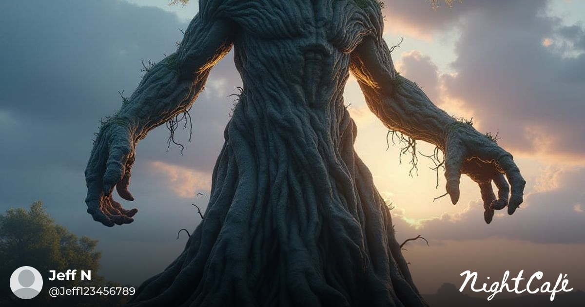 demonic tree built like a Man - Gnarled Tree God Erupts from...