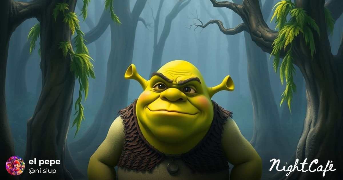 shrek - Whimsical Ogre in a Murky Swamp Scene