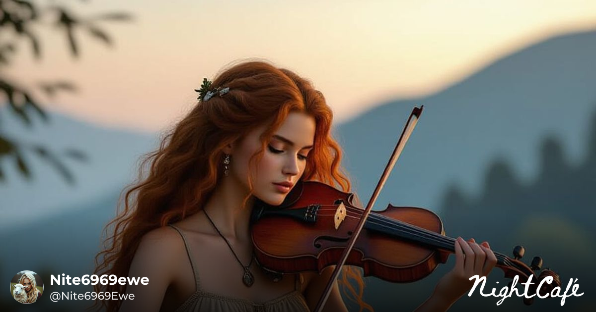 a Celtic fiddler playing a modern violin